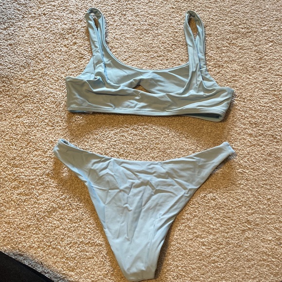 Swim | Romwe Sea Foam 2 Piece Open Underboob Bathing Suit | Poshmark